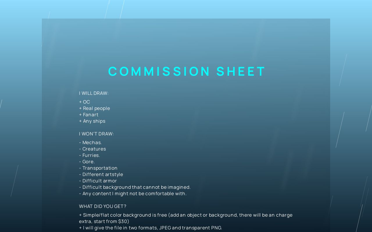COMMISSION SHEET